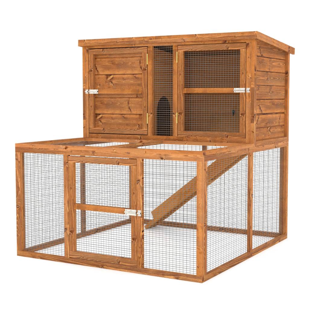 4ft Rabbit Hutch & Run | Free Cover + Floor Lining Worth £64.99 – Home ...